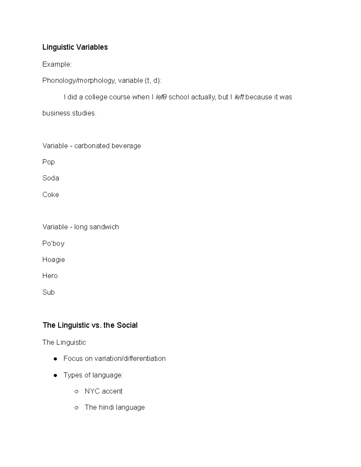 Linguistics Notes - Linguistics Variables - Linguistic Variables ...