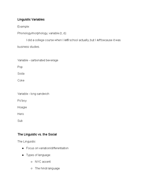 Linguistics Notes - Penelope Eckert and John Baugh - Sociolinguistic ...