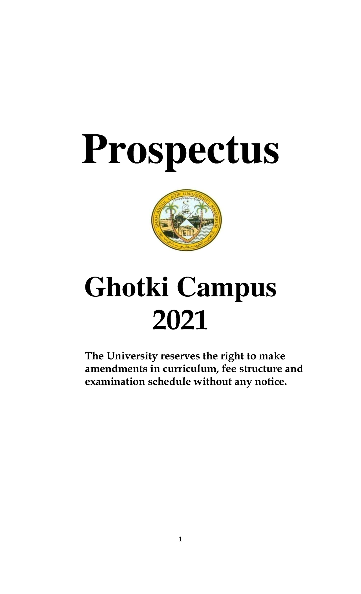 Prospectus Ghotki Campus 2021 - Prospectus Ghotki Campus 2021 The ...