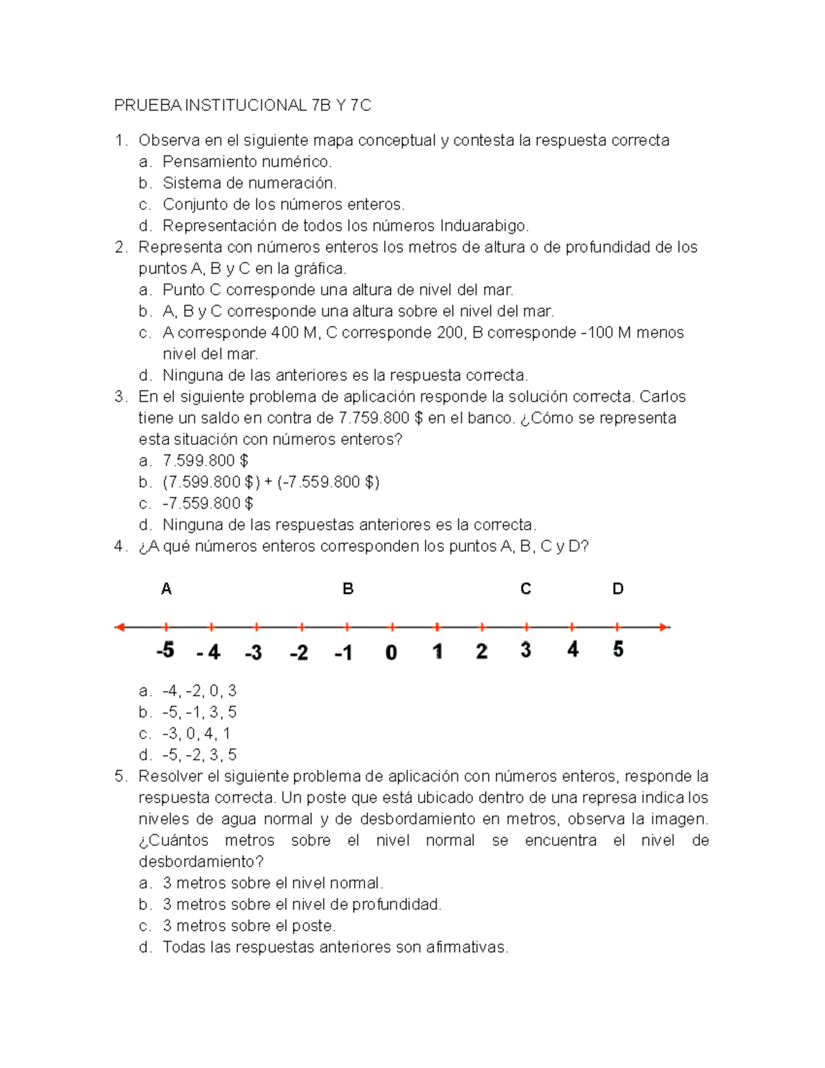 Prueba Institucional 7B Y 7C - PRUEBA INSTITUCIONAL 7B Y 7C Observa en ...