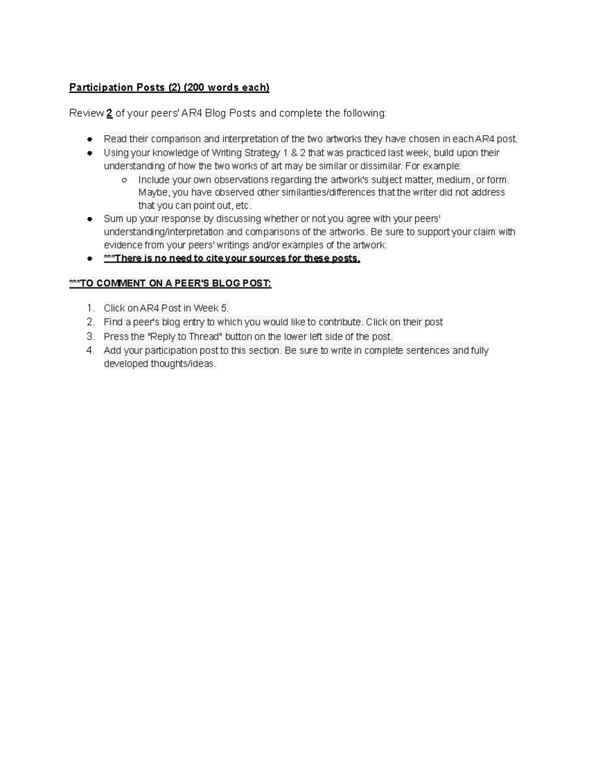 How to Write Participation Posts (x2) (200 words each) - Participation ...