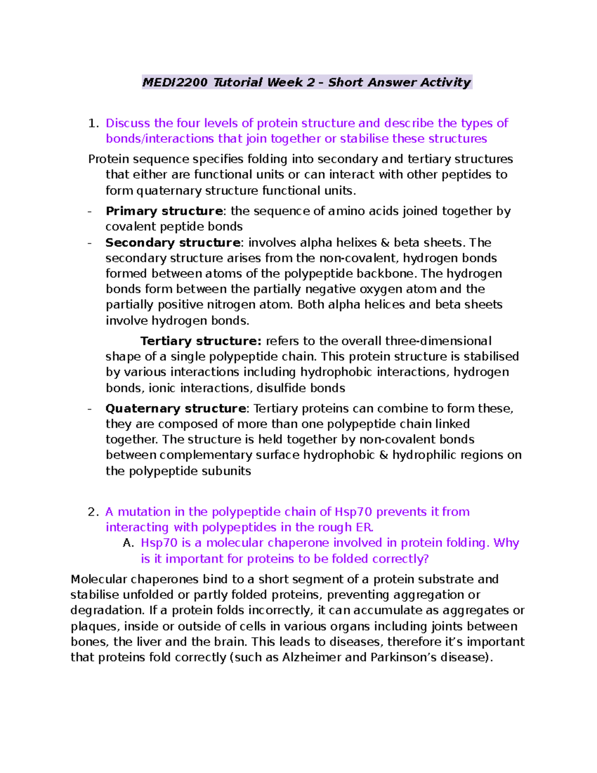 MEDI2200 Tutorial Week 2 - Short Answer Activity - MEDI2200 Tutorial ...