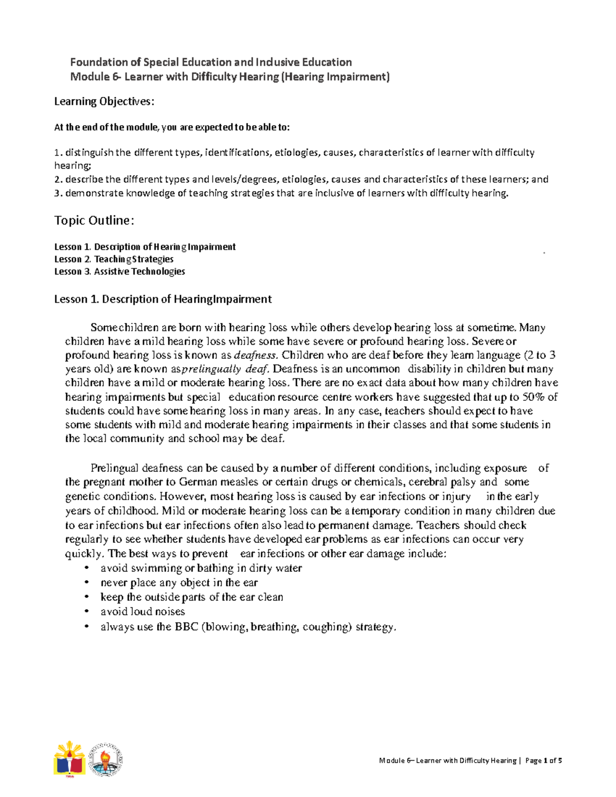 Lecture Notes 6 - ryryrhr - Foundation of Special Education and ...