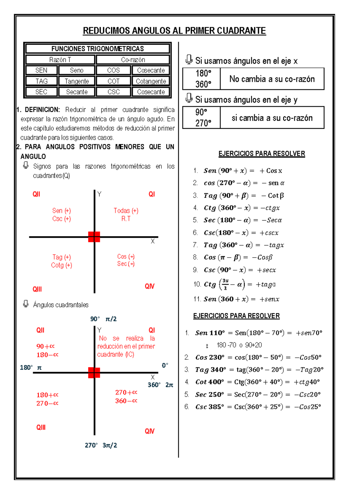 Matematica 3° U6-S6- Ficha Reducion AL Primer Cuadrante - REDUCIMOS ...