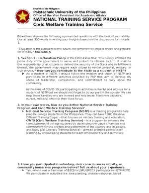 CWTS Module 2 Good Citizenship Values - MODULE 2 GOOD CITIZENSHIP ...