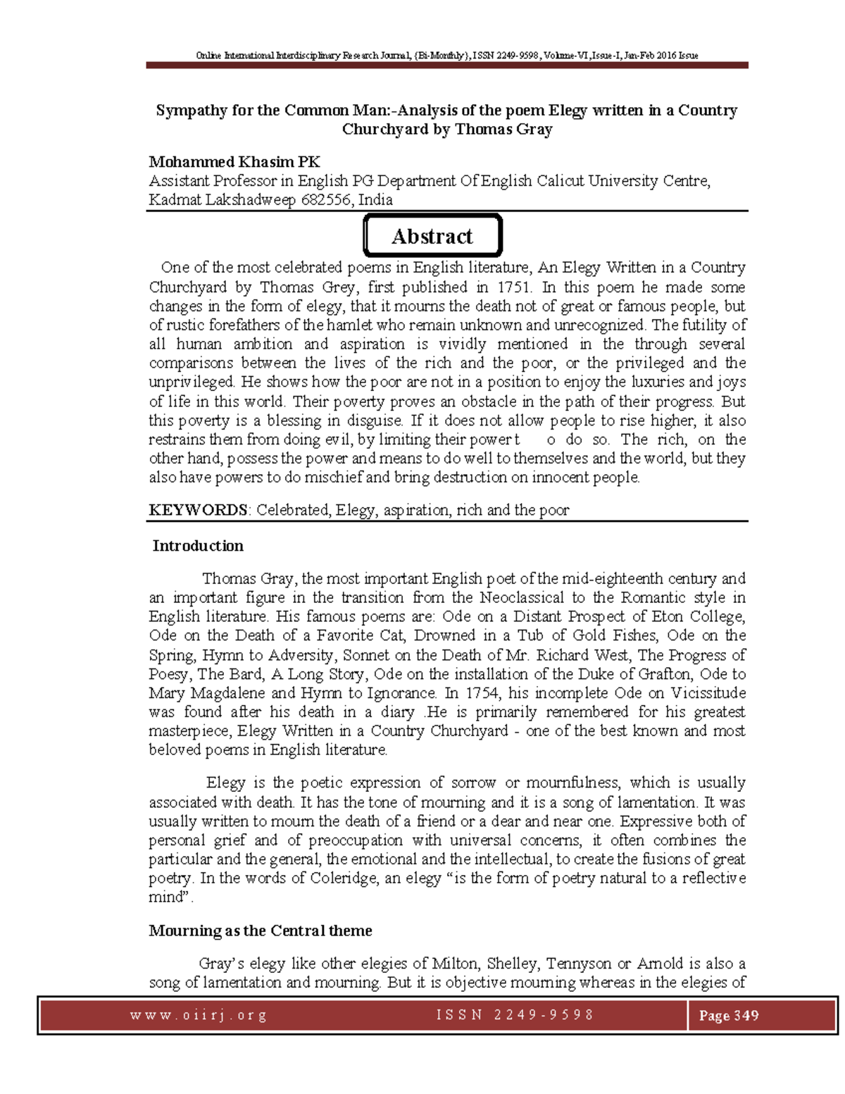 Sympathy for the Common Man-Analysis of the poem - In this poem he made ...