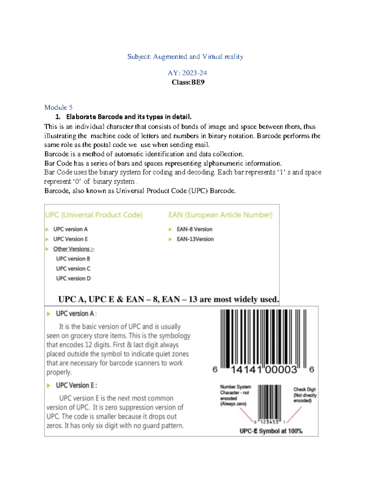 Subject Augmented and Virtual reality AY 2023-24 - Subject: Augmented ...