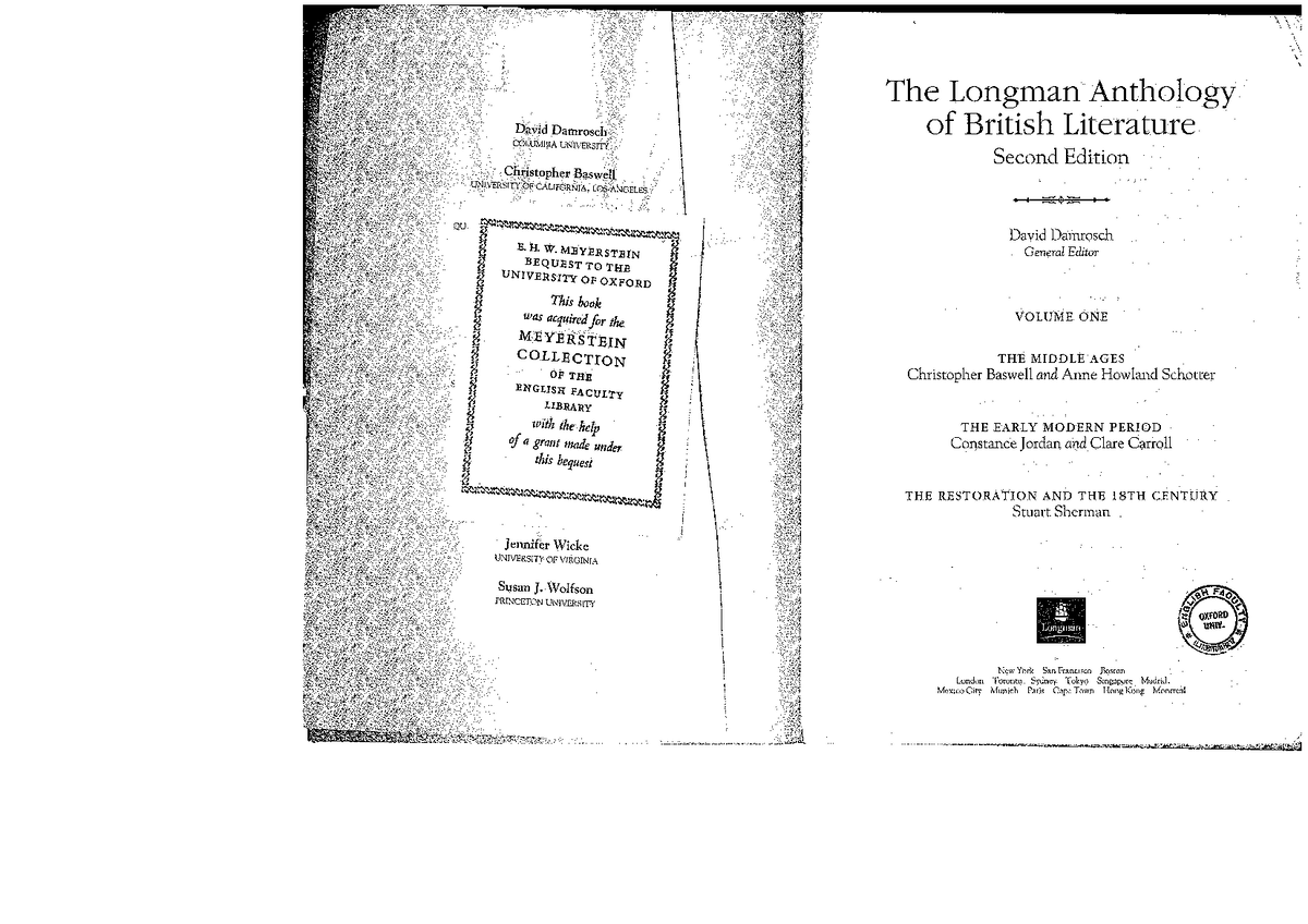 Pepys, The Plague Year - nil - The Longman Anthology of British ...