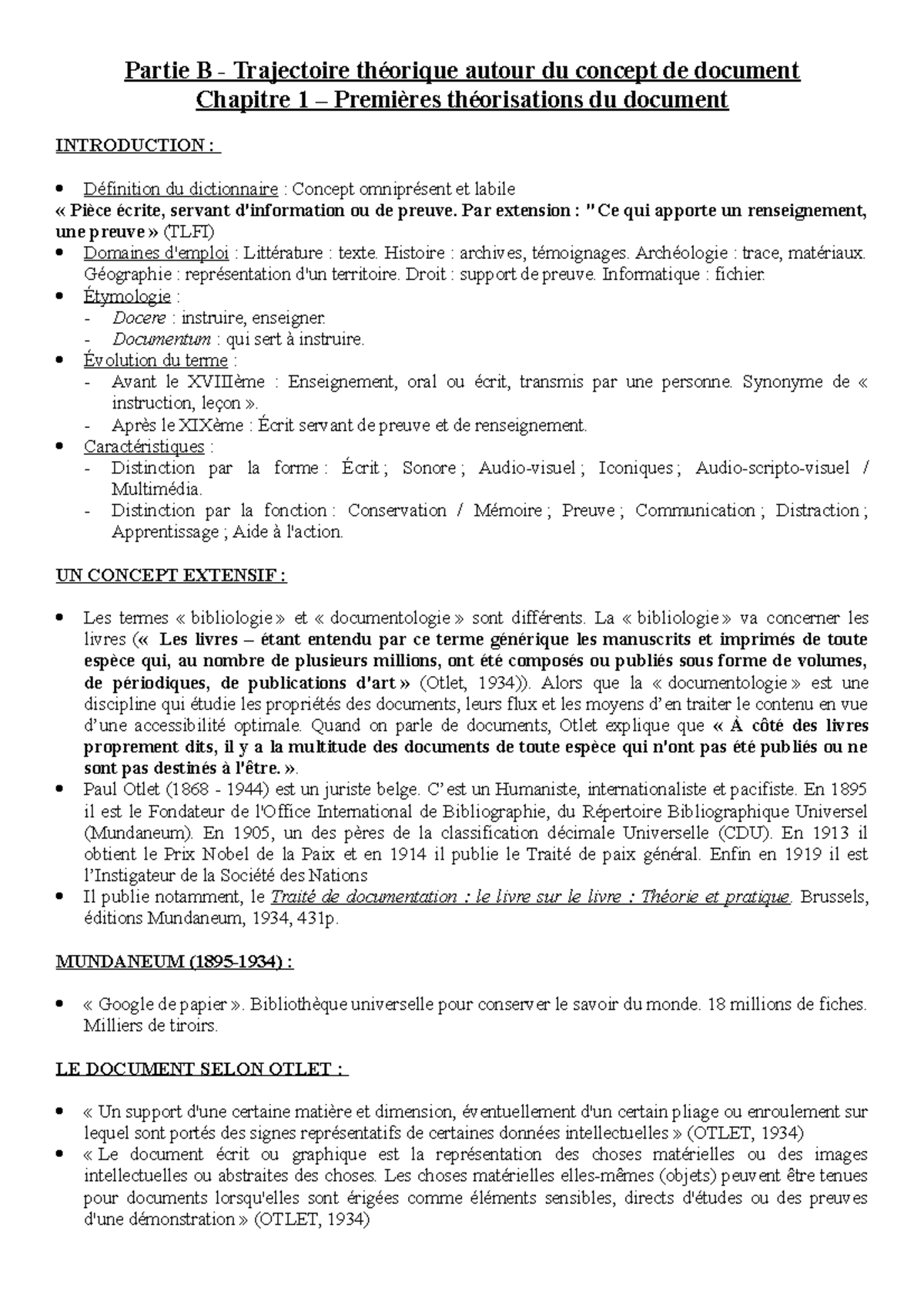 Chapitre 4 - theories de l'information et du document - Partie B - Trajectoire théorique autour ...
