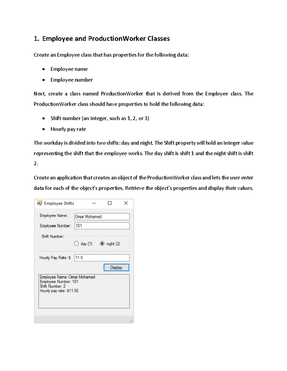 (Update) Chapter 10 - Inheritance and Polymorphism - 1. Employee and ProductionWorker Classes ...