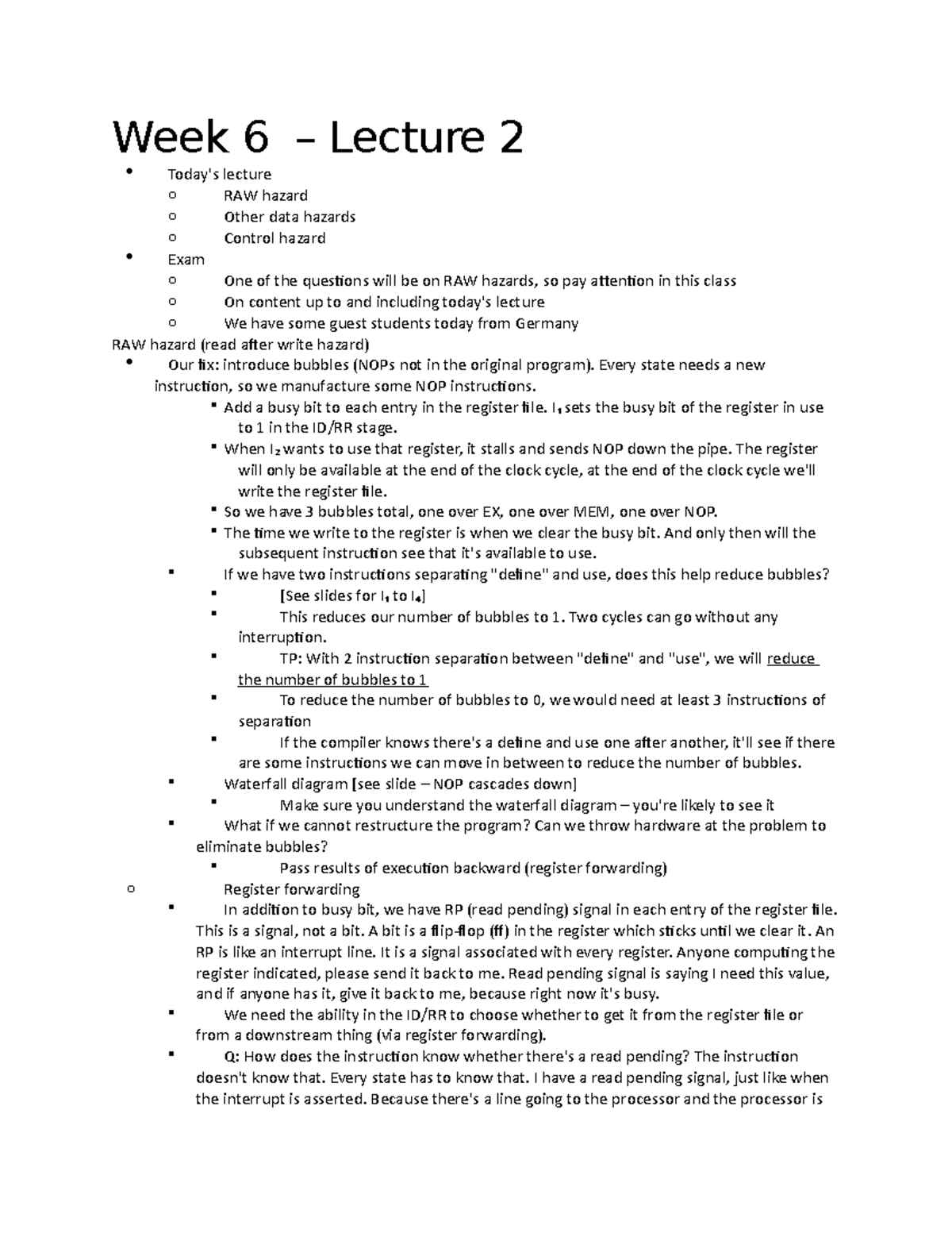 Week 6 – Lecture 2 - Fall 2019, Umakishore Ramachandran - Week 6 ...