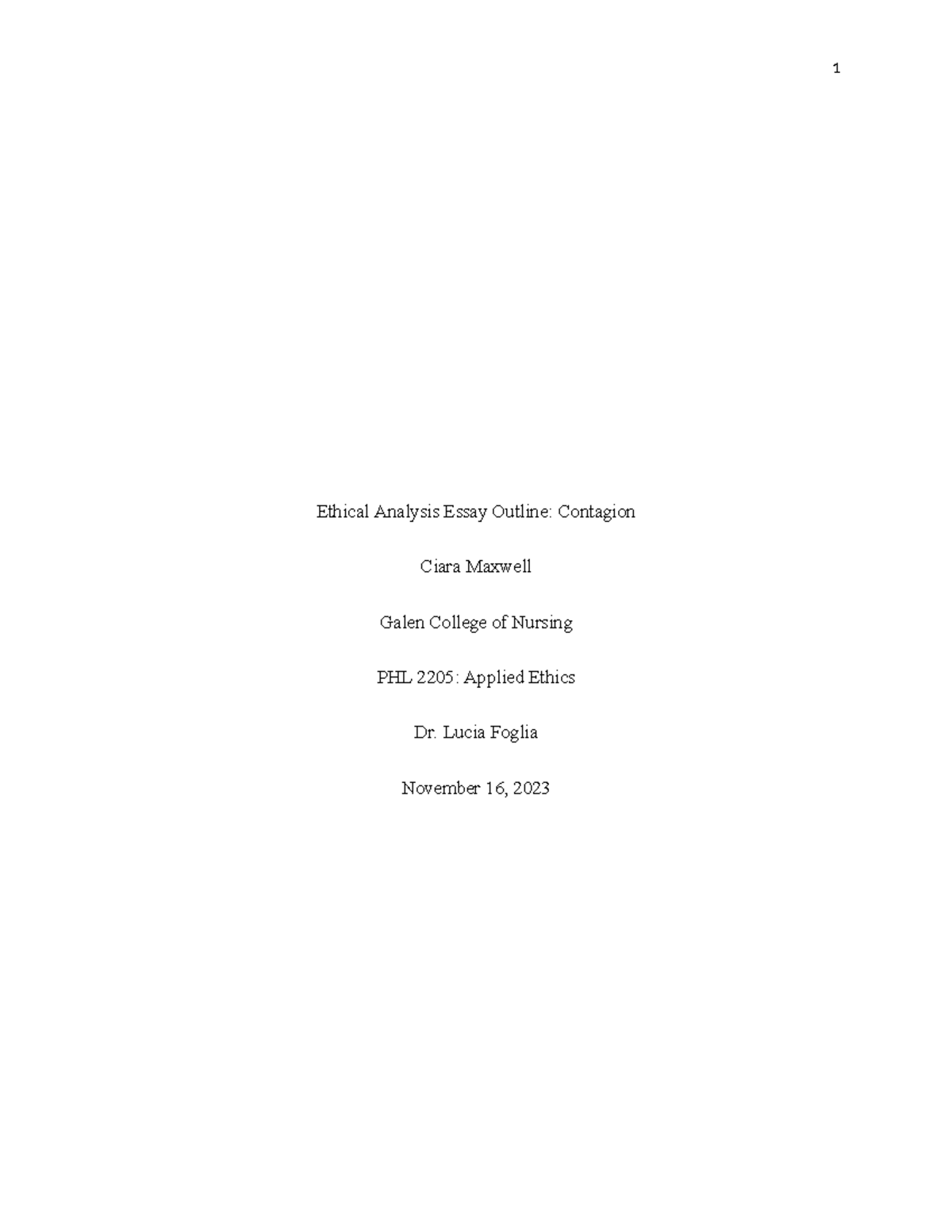 Ethical Analysis Stage One edited - Ethical Analysis Essay Outline ...