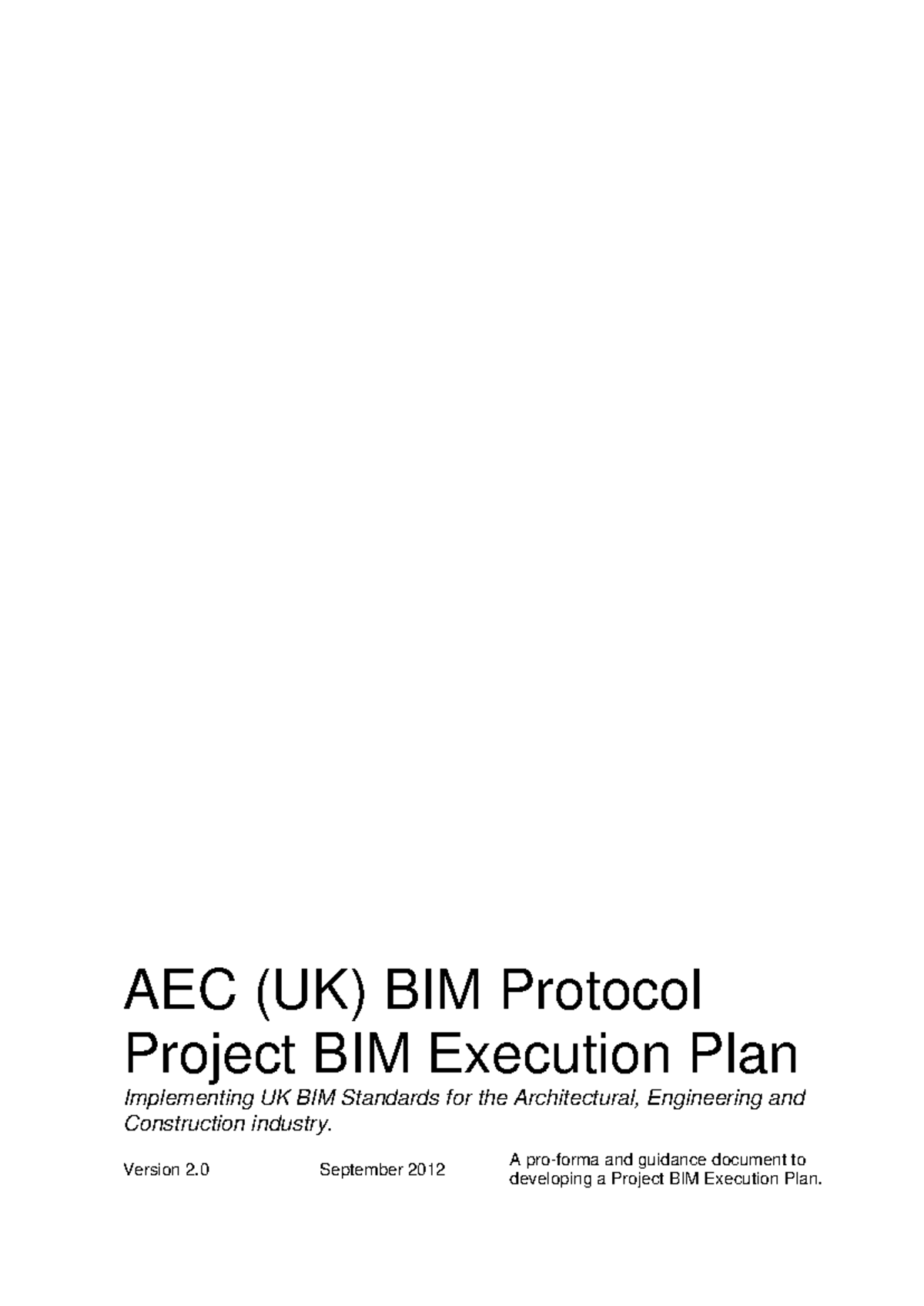 BEP Template - Bim execution plan - AEC (UK) BIM Protocol Project BIM ...
