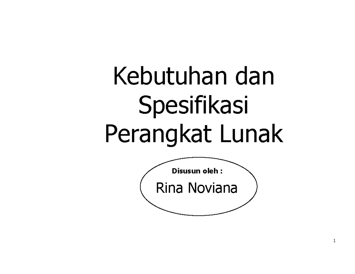 Kebutuhan dan Spesifikasi PL - Kebutuhan dan Spesifikasi Perangkat ...