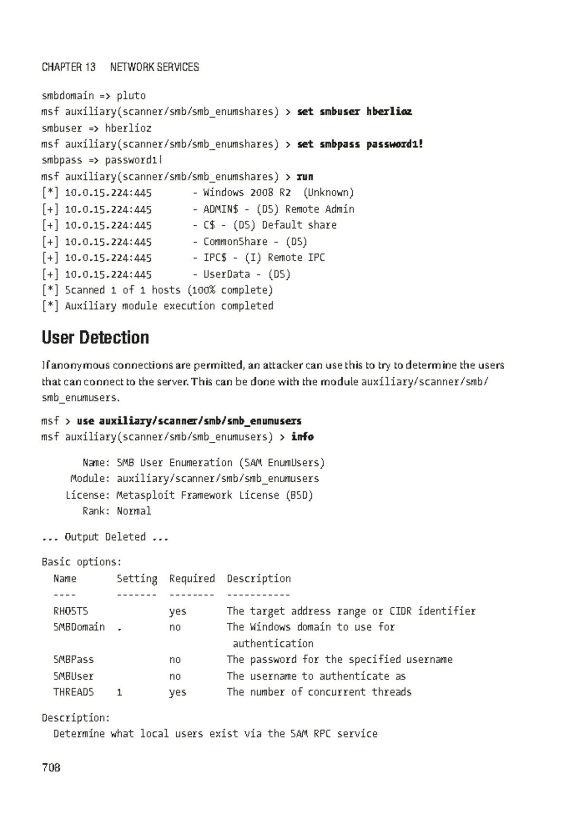 Cyber Operations-105 - smbdomain => pluto msf auxiliary(scanner/smb/smb ...