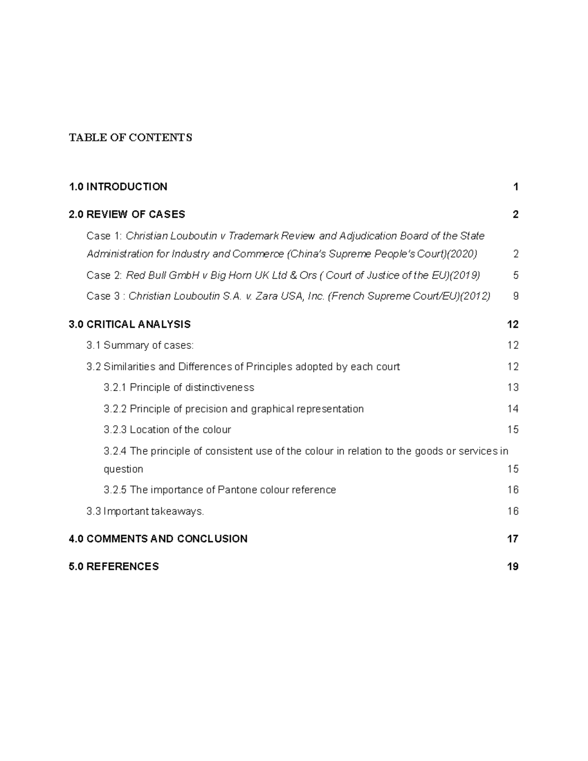 LAW587 Trademark Assignment ( Colour) - TABLE OF CONTENTS 1 ...