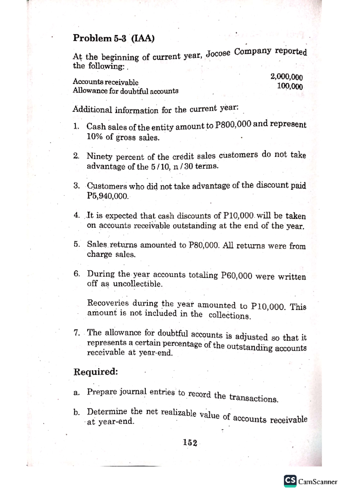 Problem 5 - Intermediate Accounting (Volume one) 2021 edition by: Valix ...