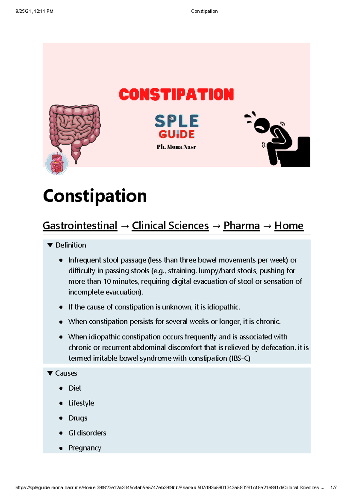 Constipation - Constipation Gastrointestinal → Clinical Sciences → ...