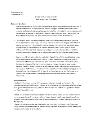 Chapter 12 Macroeconomics - Macroeconomics 24 October 2022 Chapter 12 ...