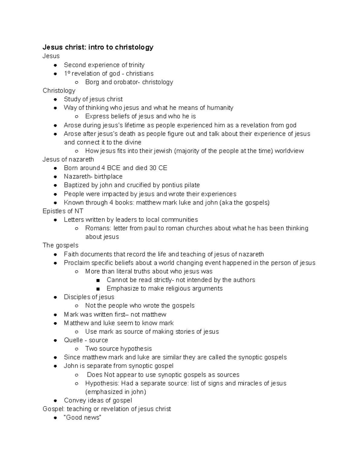 Jesus christ: intro to christology - Jesus christ: intro to christology ...