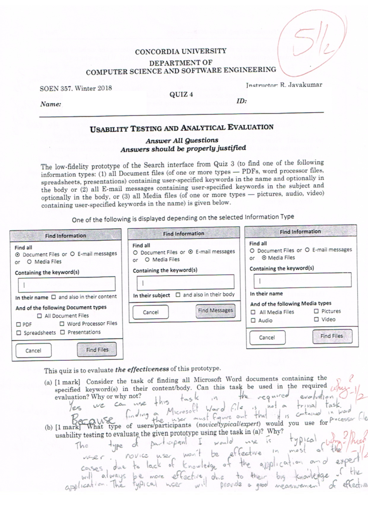 2018 Winter Quiz 4 Problems - SOEN 357 - Studocu