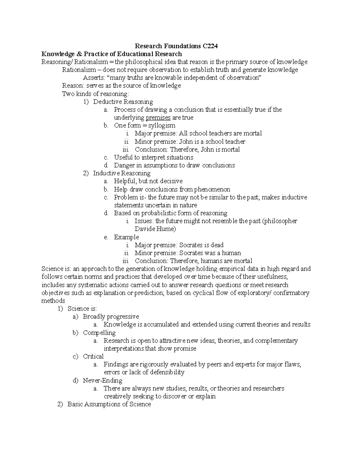 Research Notes - Research Foundations C Knowledge & Practice of ...