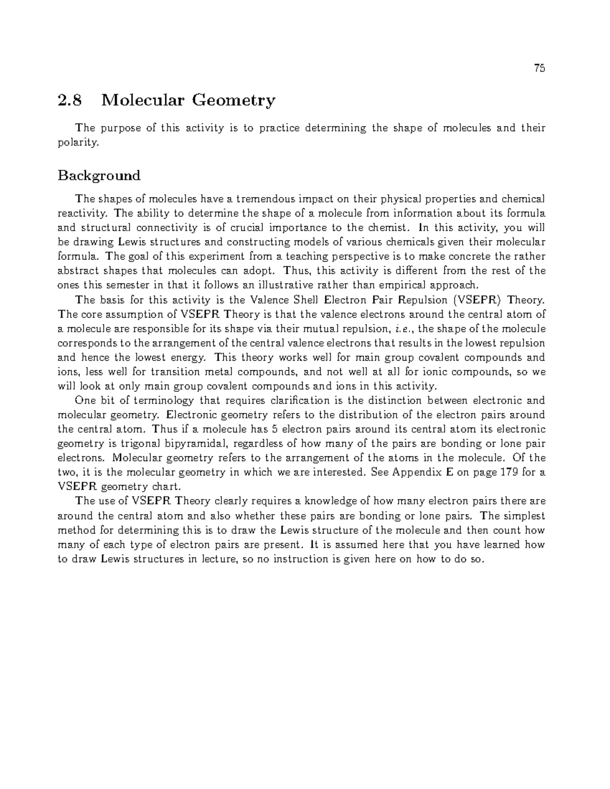 Exp 05 Dot Diagram Practice - 75 2 Molecular Geometry The purpose of ...