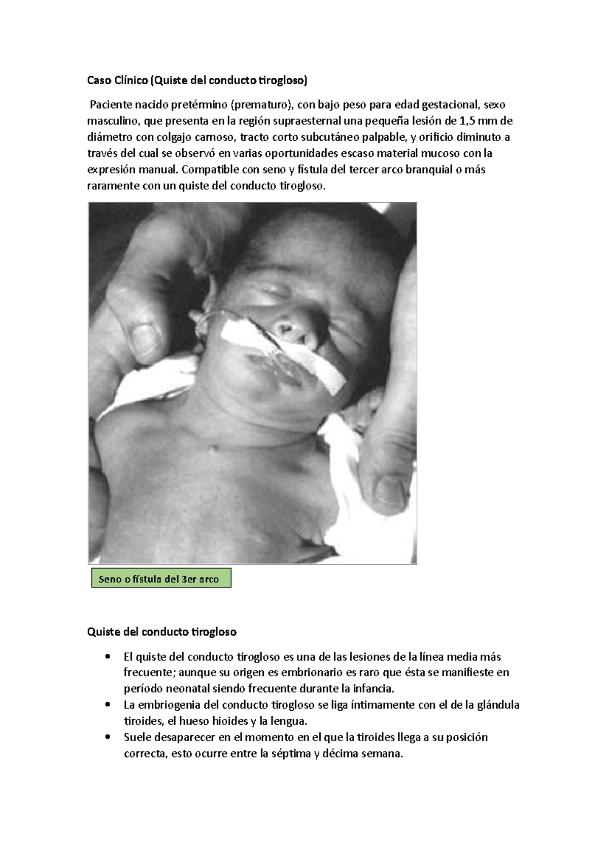 Caso Clínico semana 9 Genetica - Caso Clínico (Quiste del conducto ...