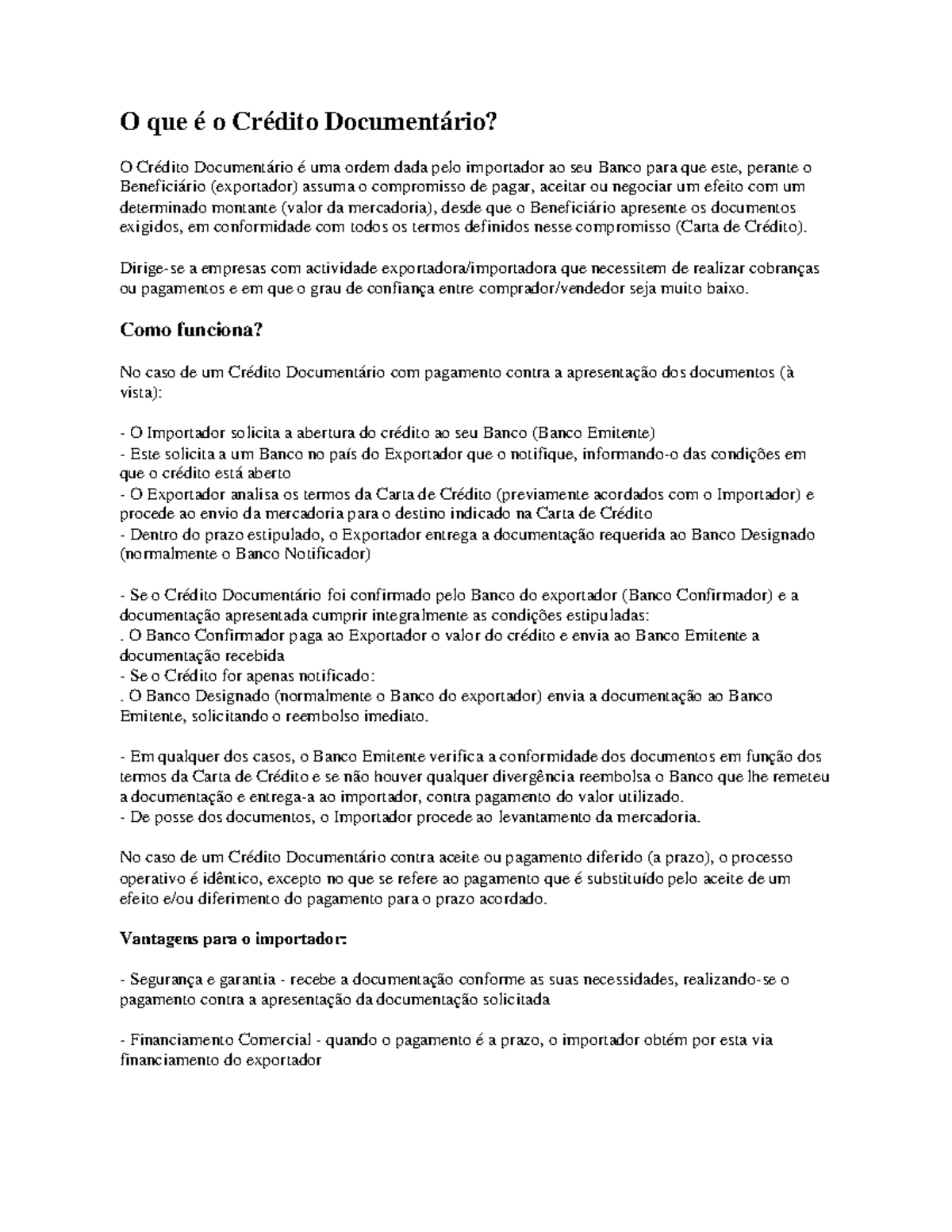 11 O que é o Crédito Documentário - O que é o Crédito Documentário? O ...