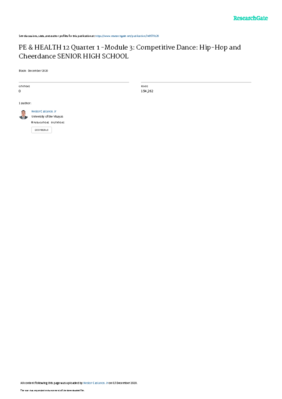 Peh12 q1 module 3 hiphopcheerdance v1 - See discussions, stats, and ...