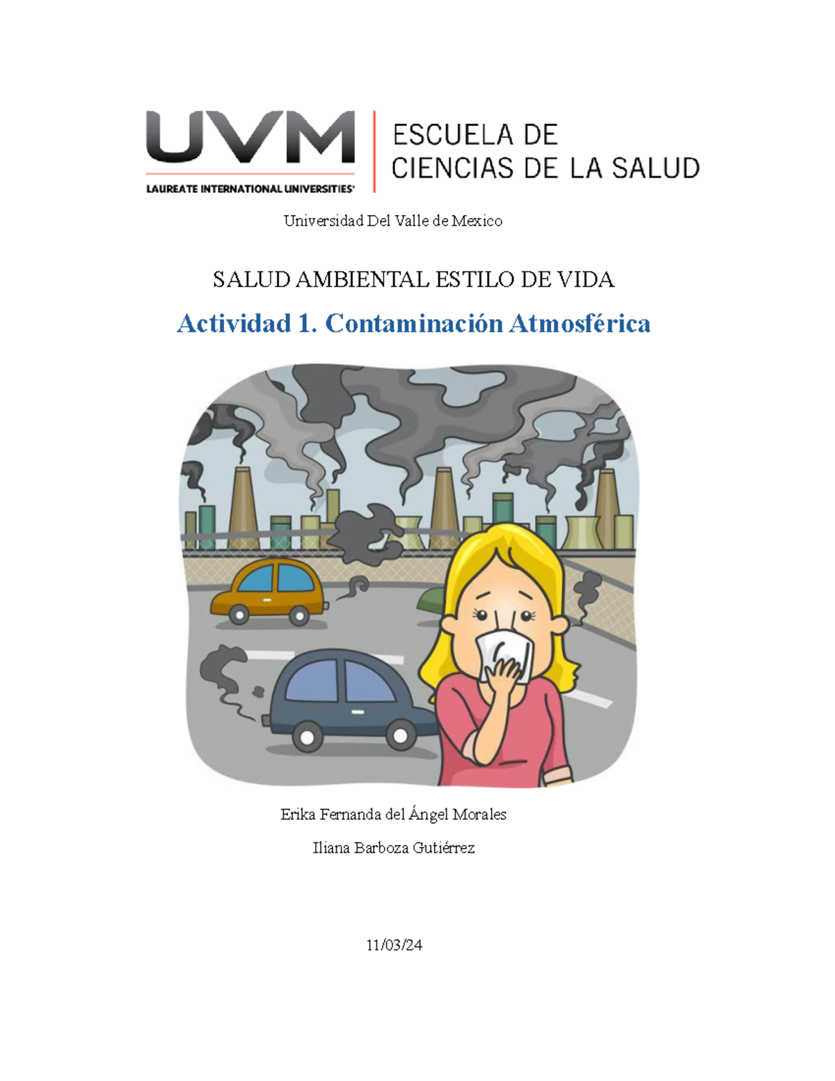 Actividad 1 contaminación atmosférica - Universidad Del Valle de Mexico SALUD AMBIENTAL ESTILO ...