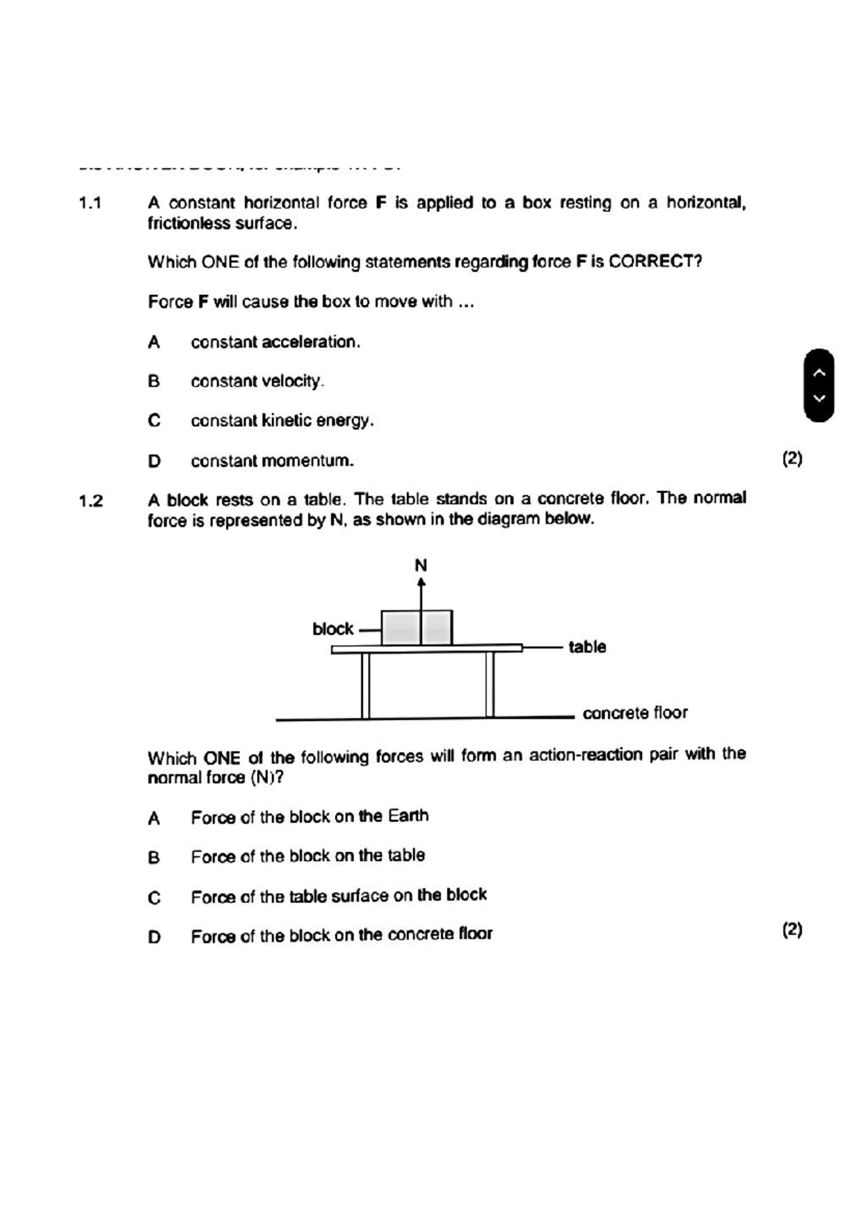 MCQ for P1 - Practice - 1 A constant horizontal force F is applied to a ...