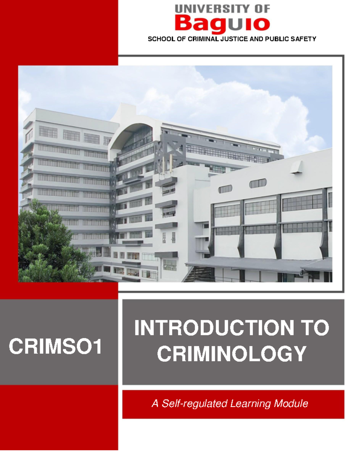 Crimso 1 Introduction TO Criminology - SCHOOL OF CRIMINAL JUSTICE AND ...