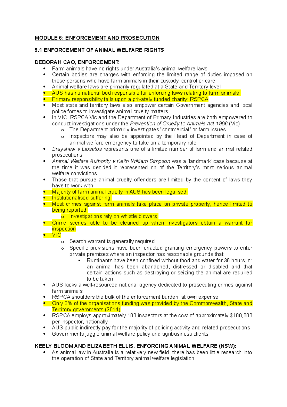 Module 5 - MODULE 5: ENFORCEMENT AND PROSECUTION 5 ENFORCEMENT OF ...