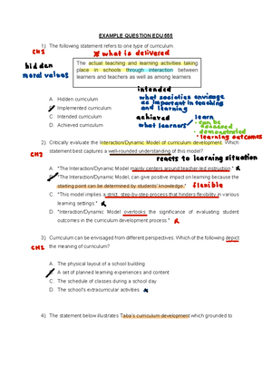 Course Information EDU55 - Curriculum and Instruction - UiTM - Studocu