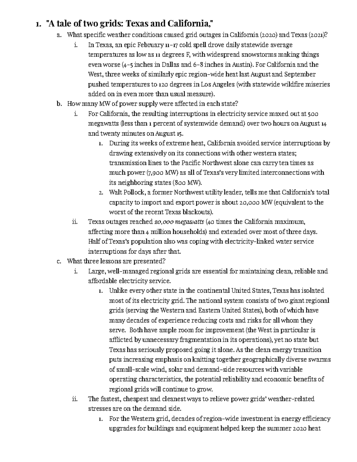 A tale of two grids Texas and California - 1. "A tale of two grids ...