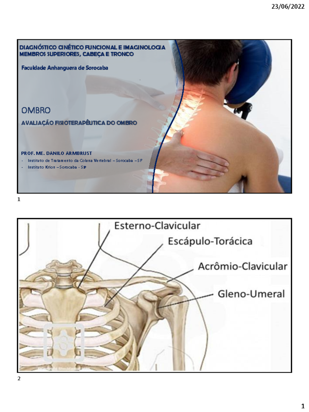 AULA+03+-+Avaliação+do+Ombro - PROF. ME. DANILO ARMBRUST Instituto de ...