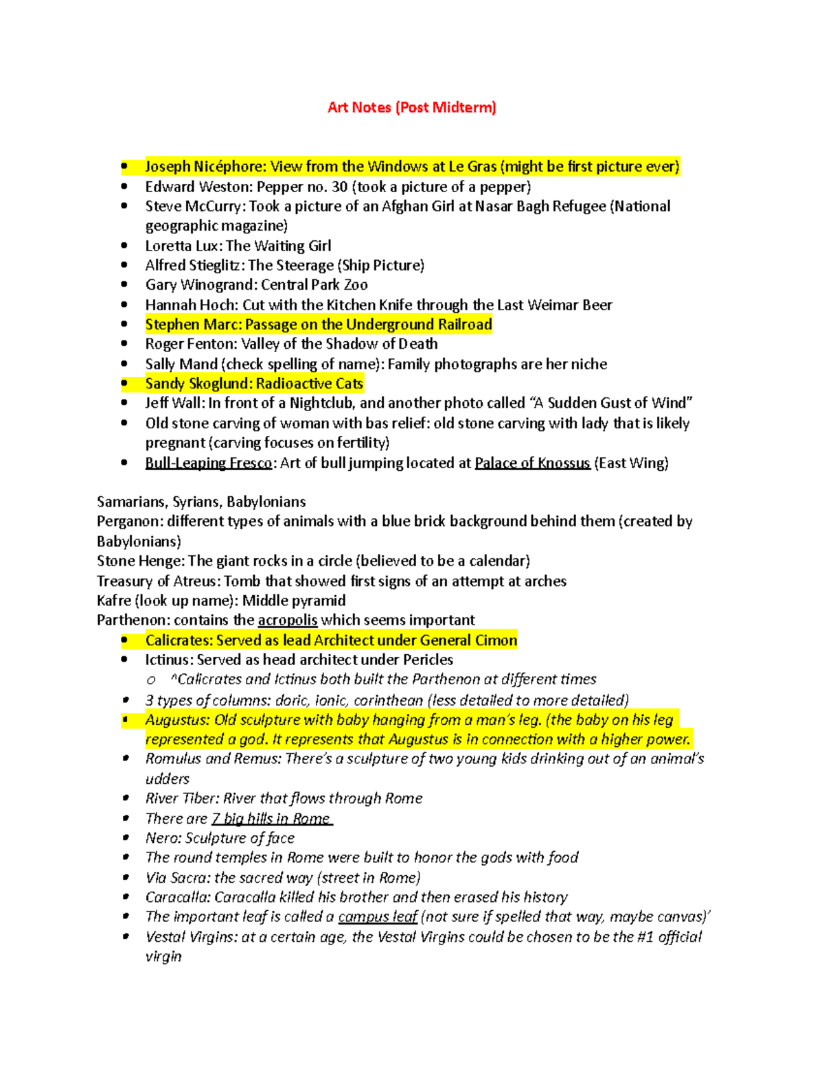 Art Notes Second Test - Art Notes (Post Midterm) Joseph Nicéphore: View ...