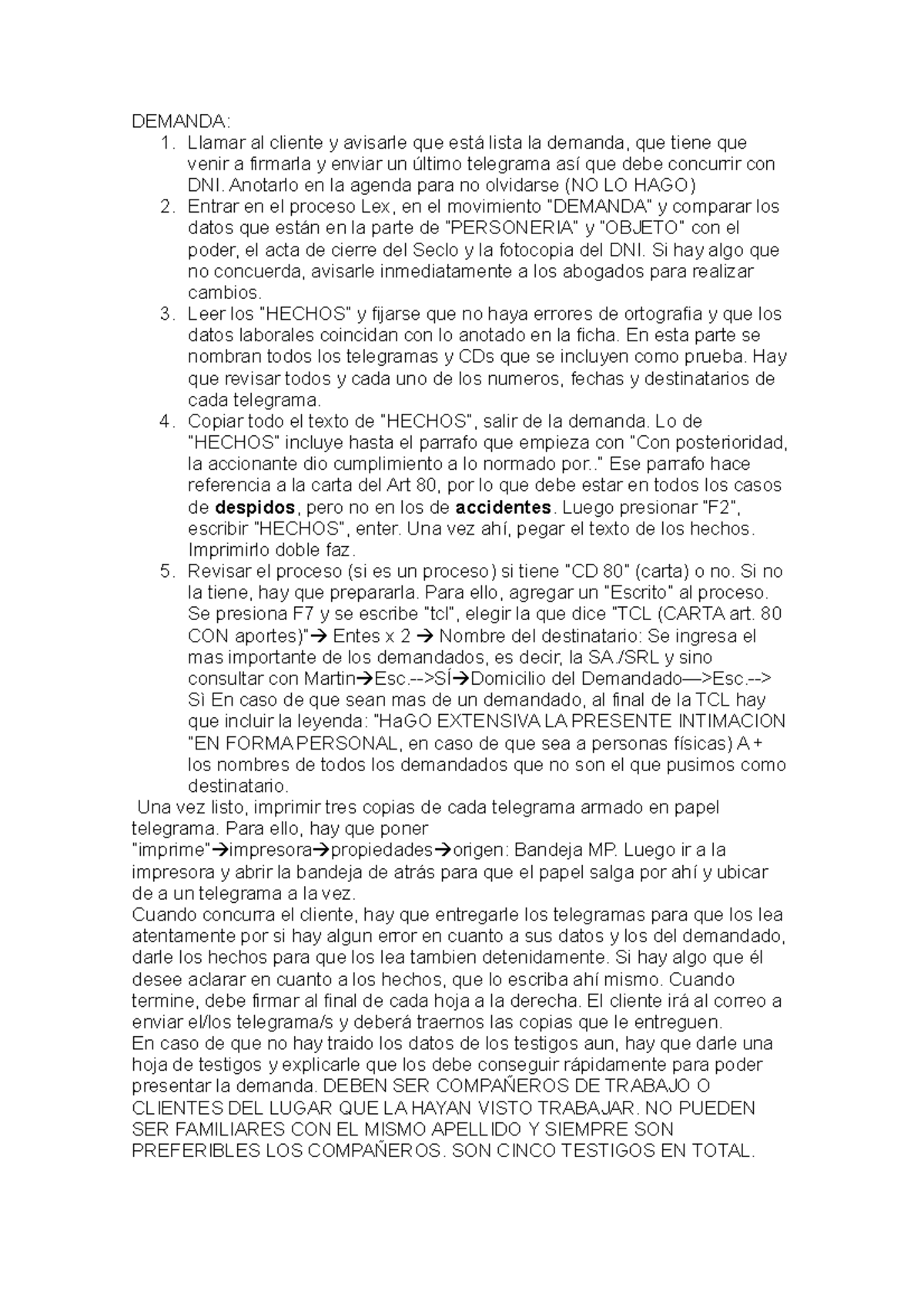 DEMANDA- COMO HACER UNA DEMANDA - DEMANDA: Llamar al cliente y avisarle ...