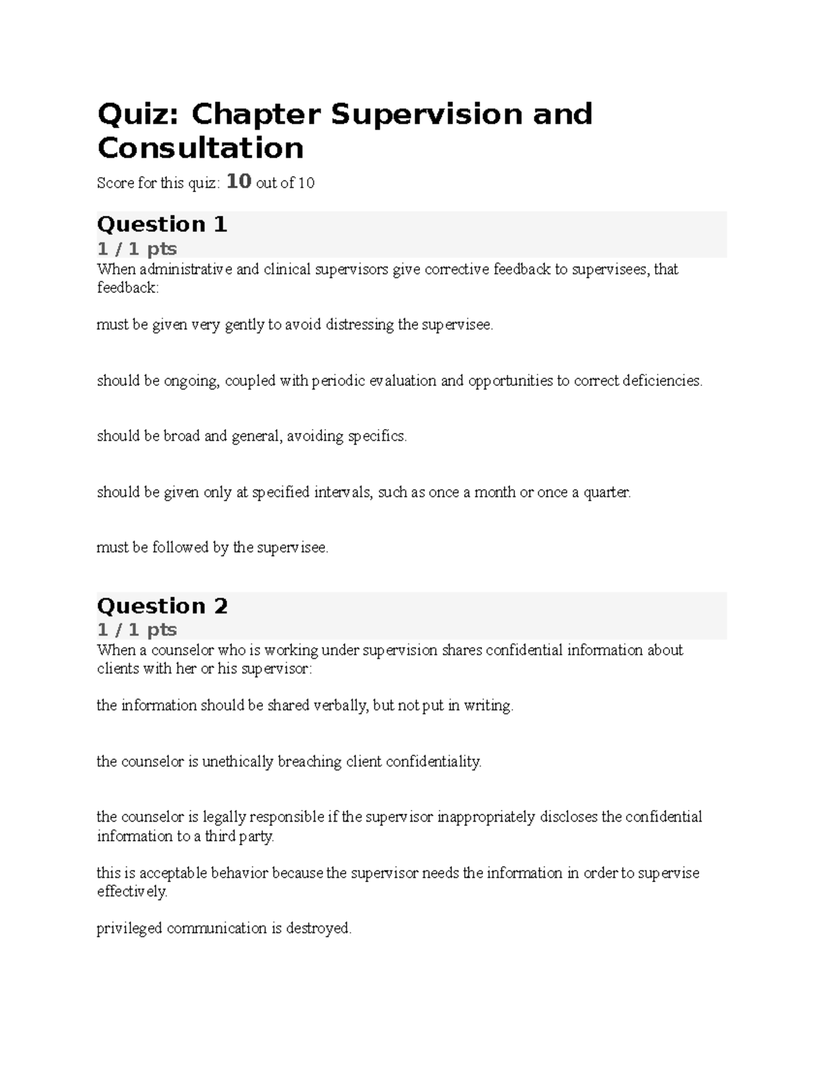 Quiz- Chapter Supervision and Consultation - Quiz: Chapter Supervision ...