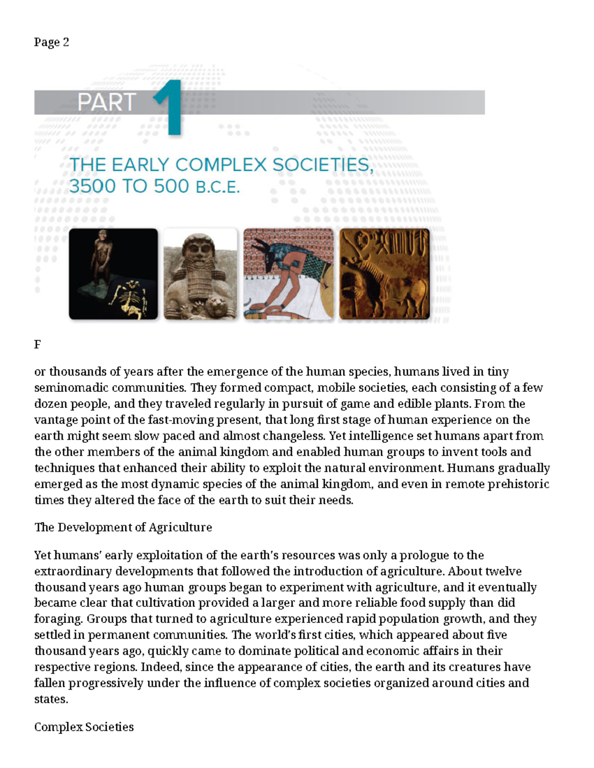 Chapter 1 - Page 2 F or thousands of years after the emergence of the ...