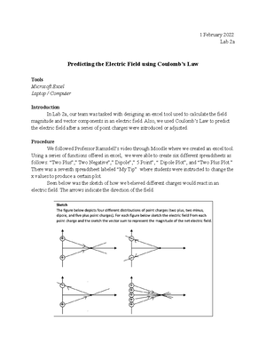 Physics 2 Lab 4a - Gabryella Redenti 7 March 2022 Matthew Zillic Lab 4A ...