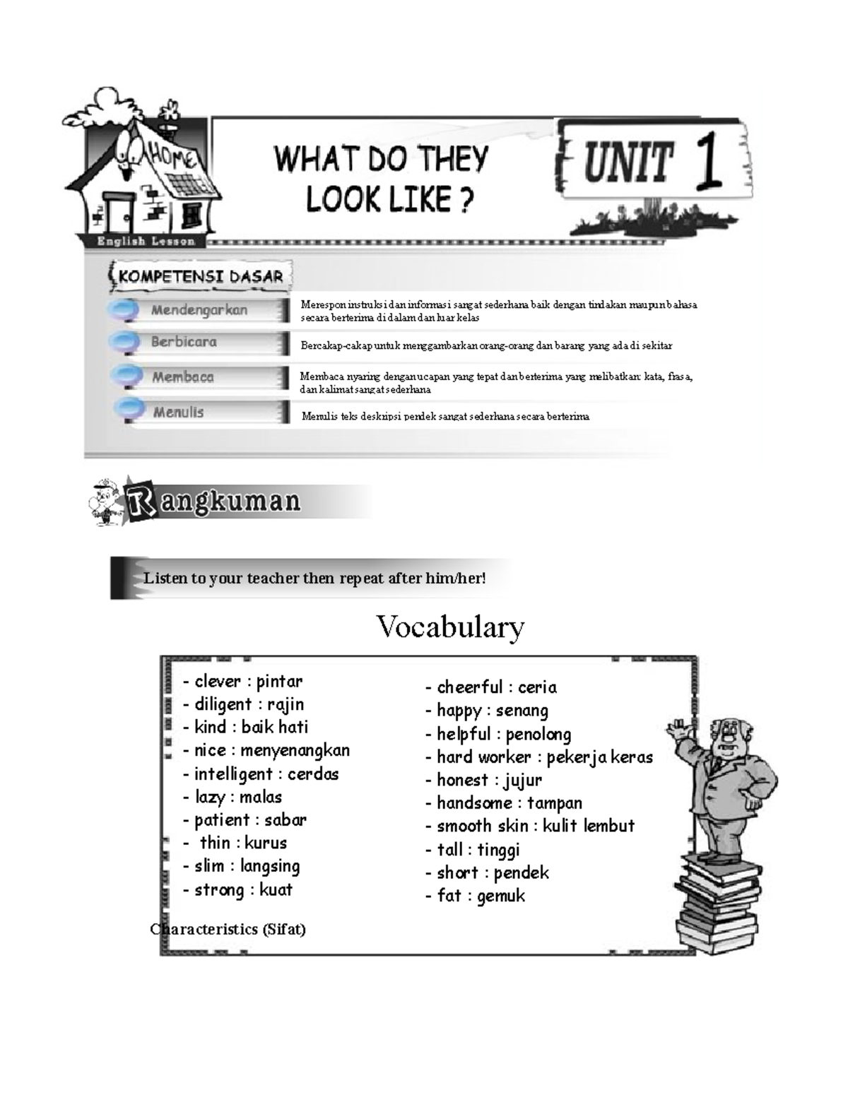 UNIT 1 Describing People AND Otherv - Listen to your teacher then ...