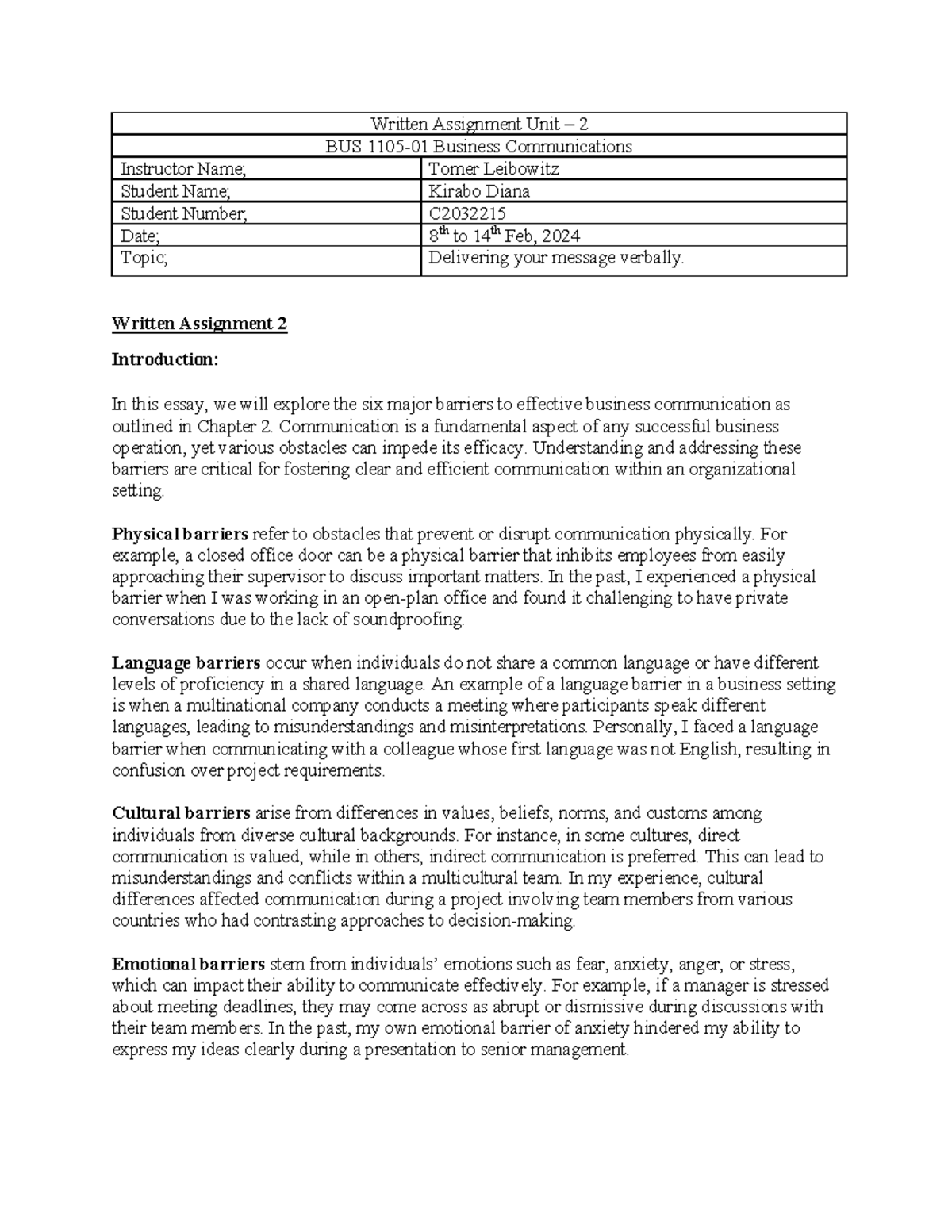 Written Assignment Unit 2 - Written Assignment 2 Introduction: In this essay, we will explore ...