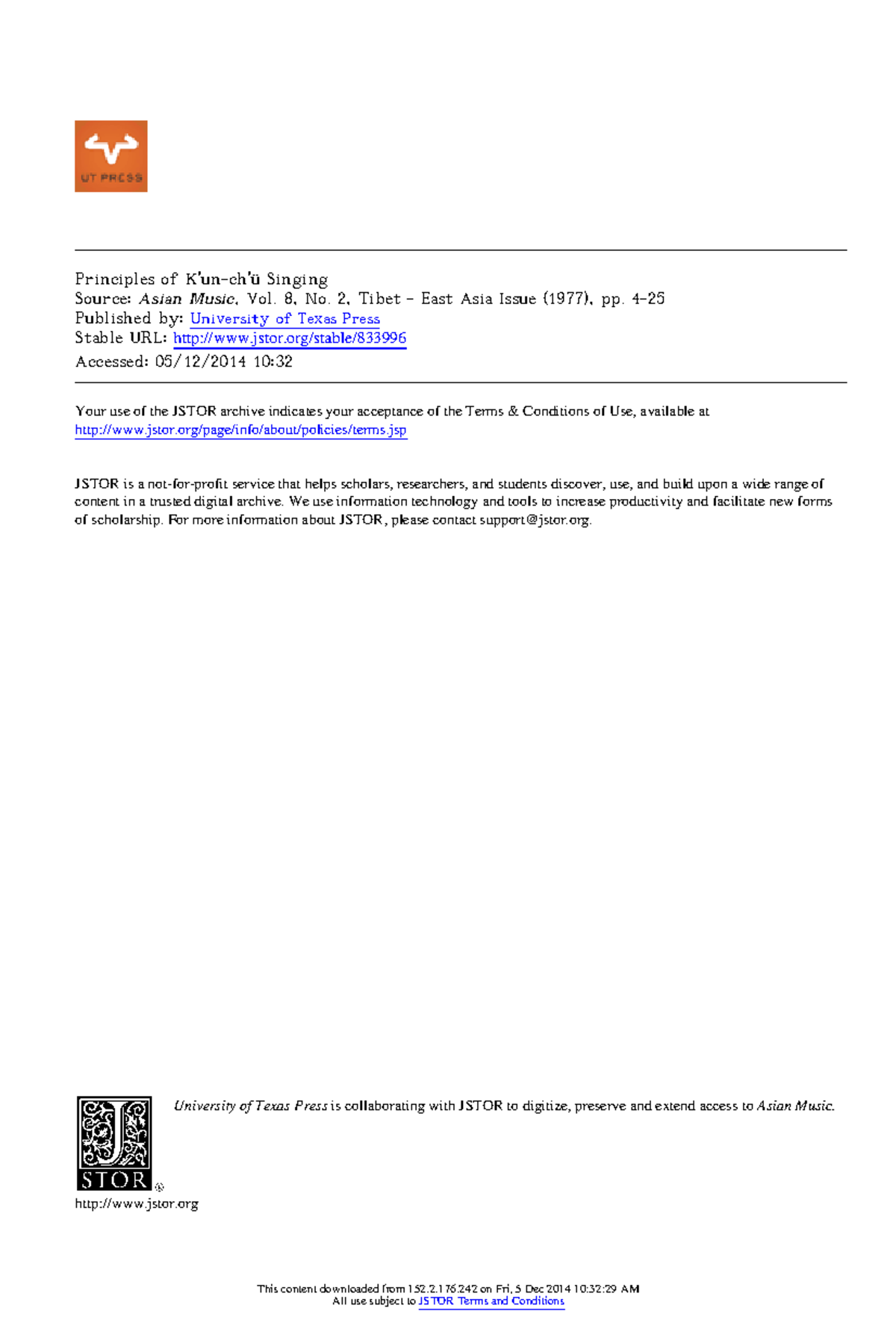 Principles of kun qu singing - Principles of K'un-ch'ü Singing Source ...