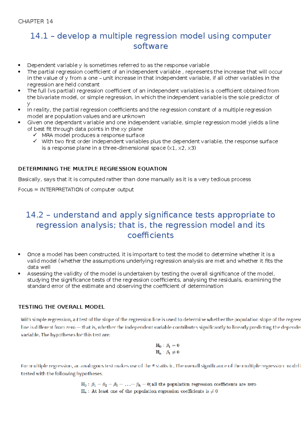 Chapter 14 Summary Textbook Notes 14.1-14.4 - CHAPTER 14 14 – develop a ...