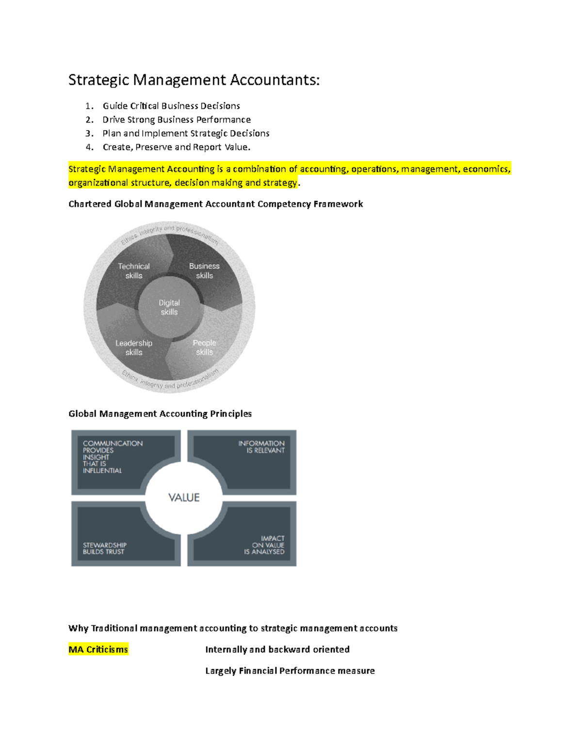 Strategic Management Accountants short notes - Strategic Management ...