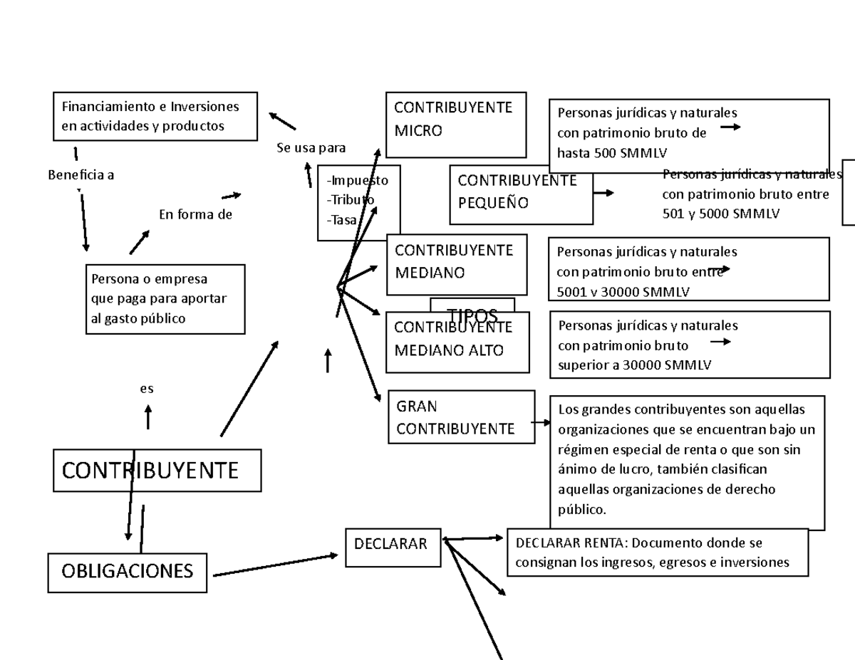 Mapa Conceptual Tipo De Contribuyentes Se Usa Para Personas Jurídicas