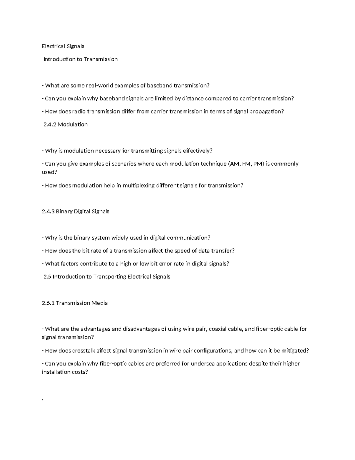 Electrical Signals - Electrical Signals Introduction to Transmission ...