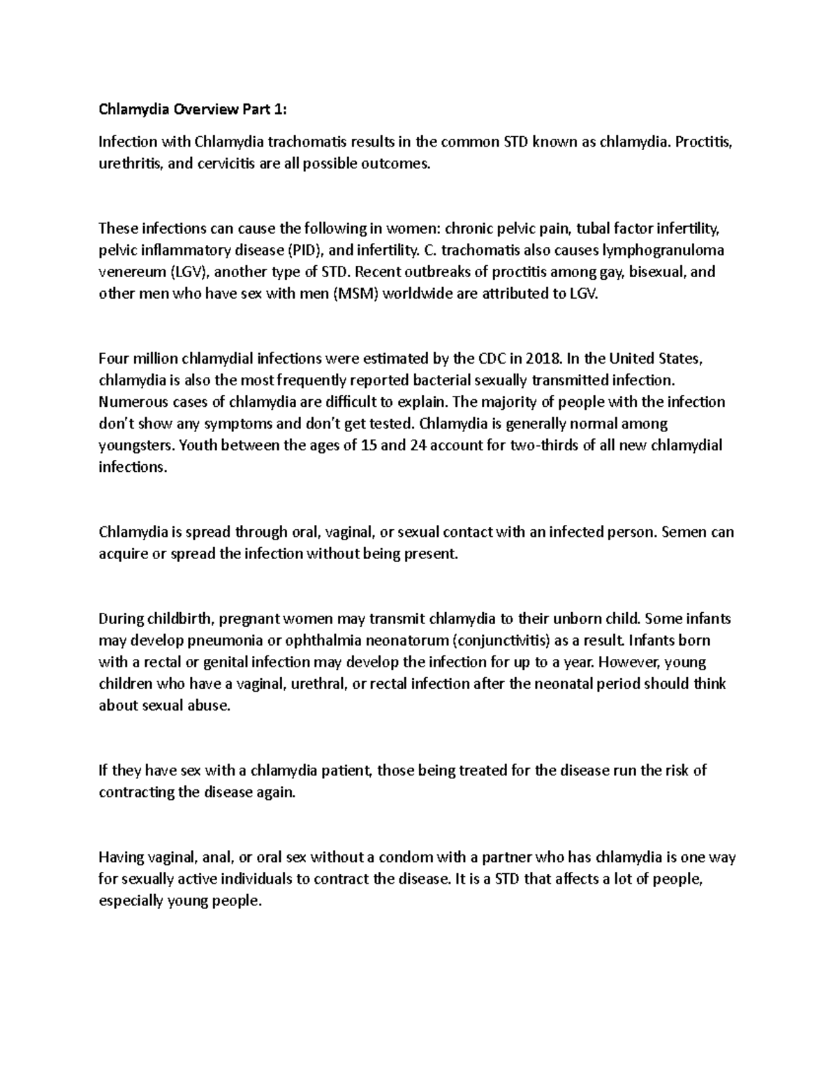Chlamydia Overview Part 1 Proctitis Urethritis And Cervicitis Are 9330